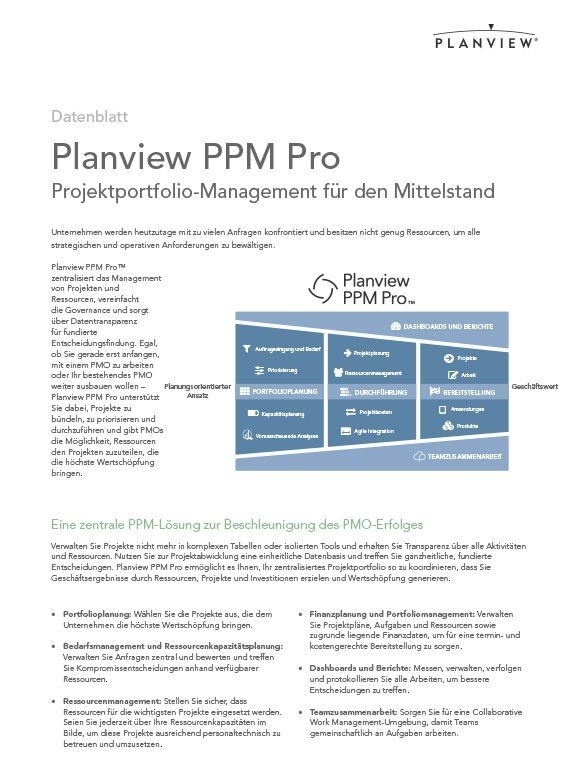 Datenblatt Planview PPM Pro