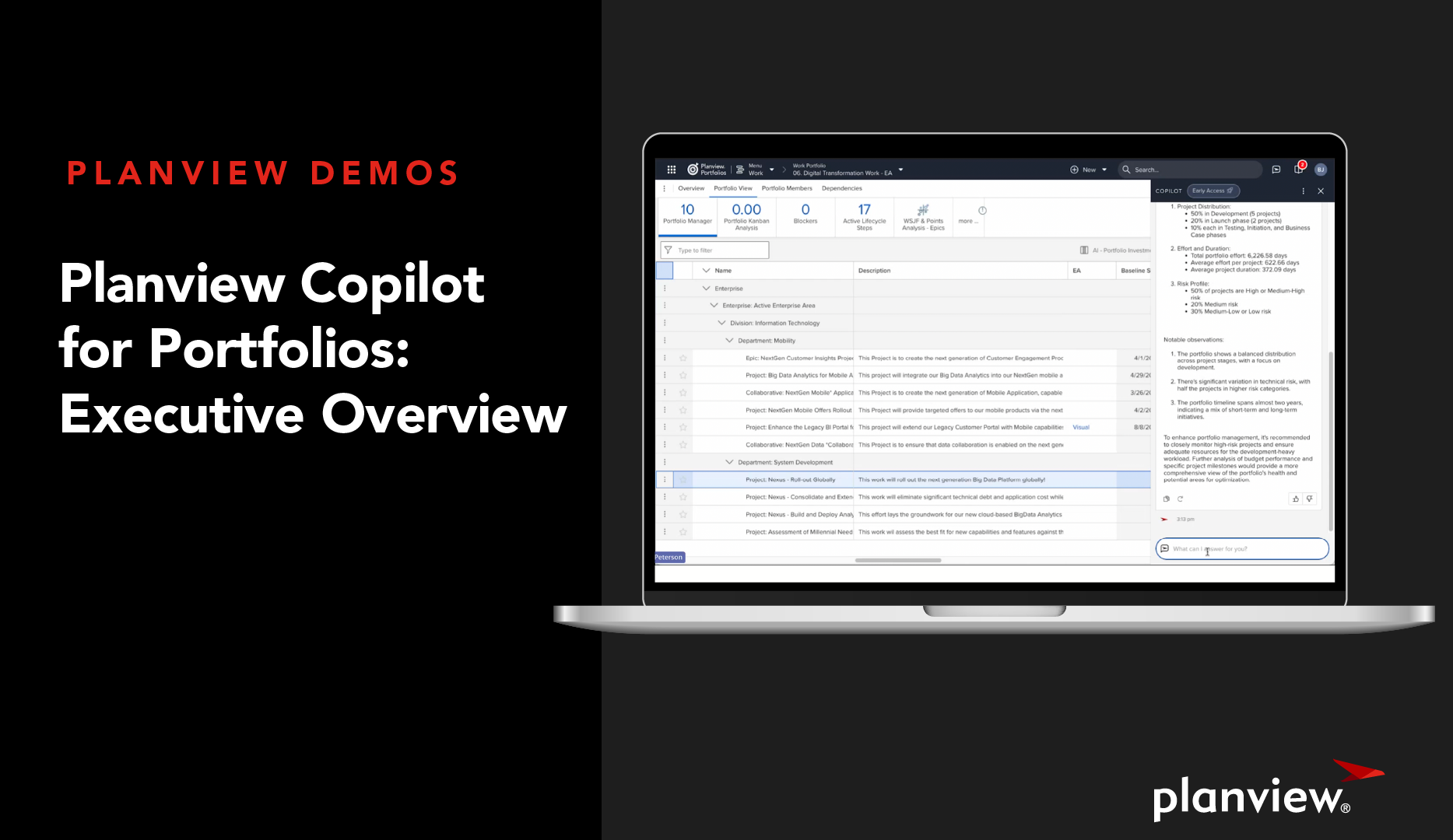 Planview Anvi™ (formerly Copilot) Portfolios Demo